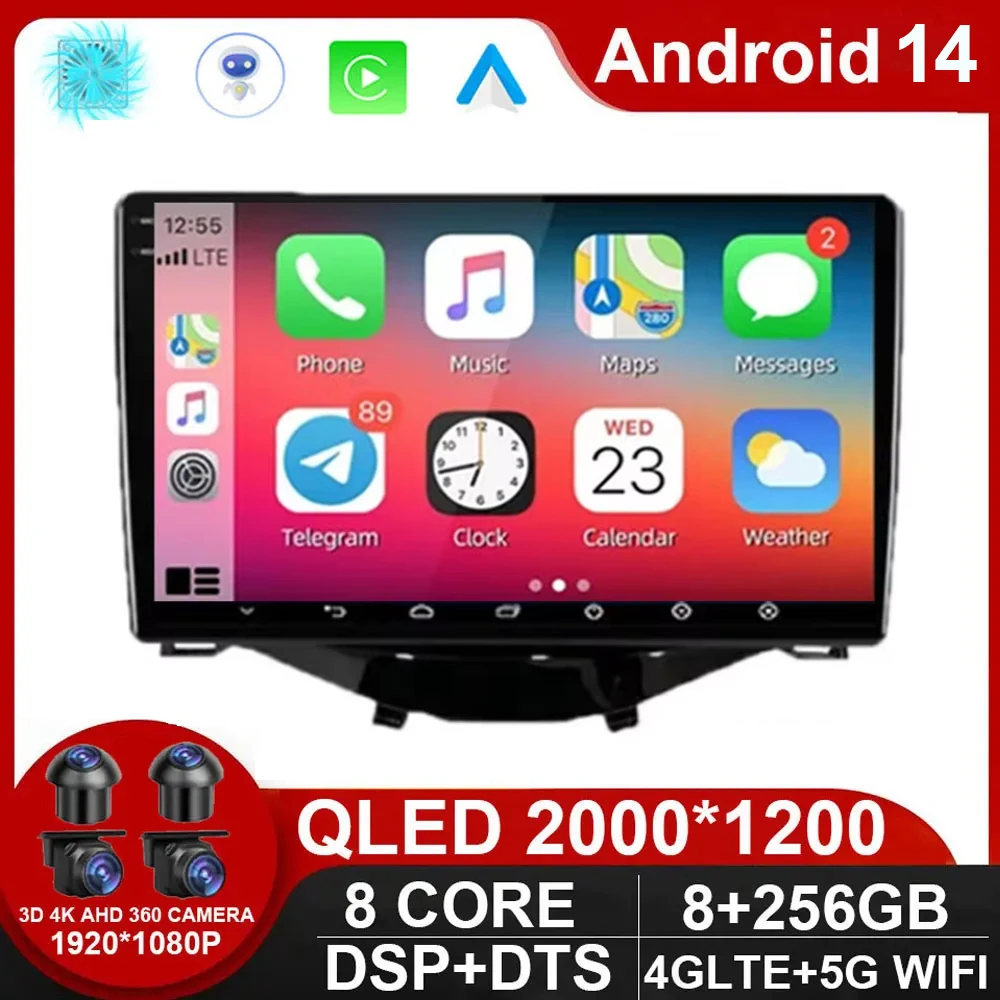 Car-Radio-Multimedia-Player-Android-14-For-Toyota-Aygo-2015-Peugeot-108 ...