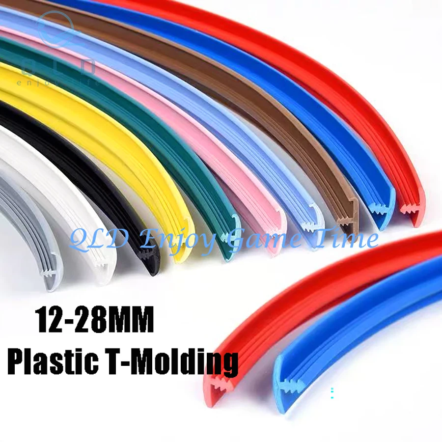 20ft 6M Length 12mm 18mm / 20mm 4/6" Width Plastic T-Molding Edging ...