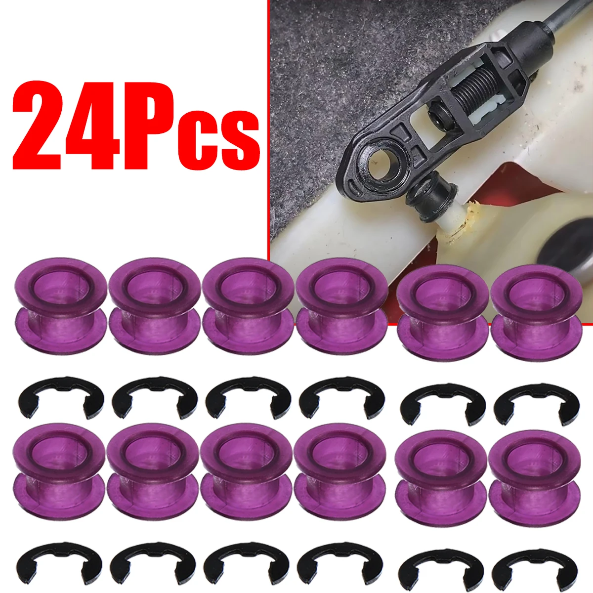 24pcs-AT-Shift-Shifter-Cable-Bushing-Linkage-Ends-Grommet-Sleeve-Repair ...