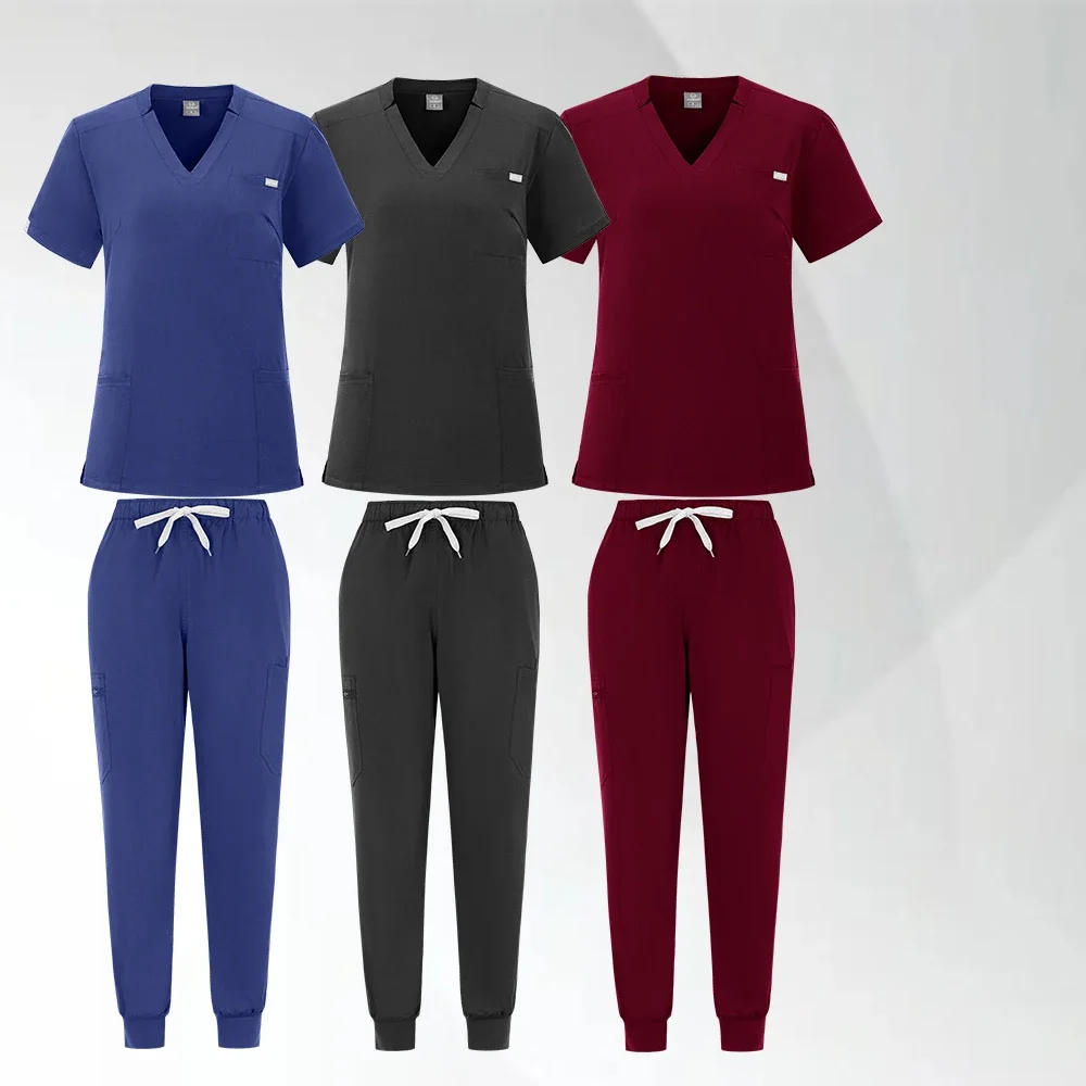 Surgical-Uniforms-Woman-Scrub-Set-Medical-Nurse-Beauty-Salon-Workwear ...