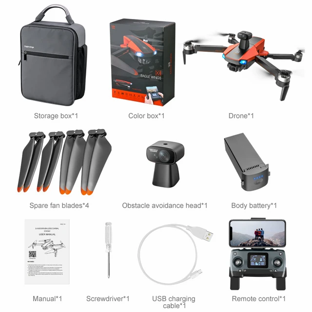 New K9 Profesional Drone GPS 5G 3-Axis Gimbal 6K UHD Camera Support TF ...