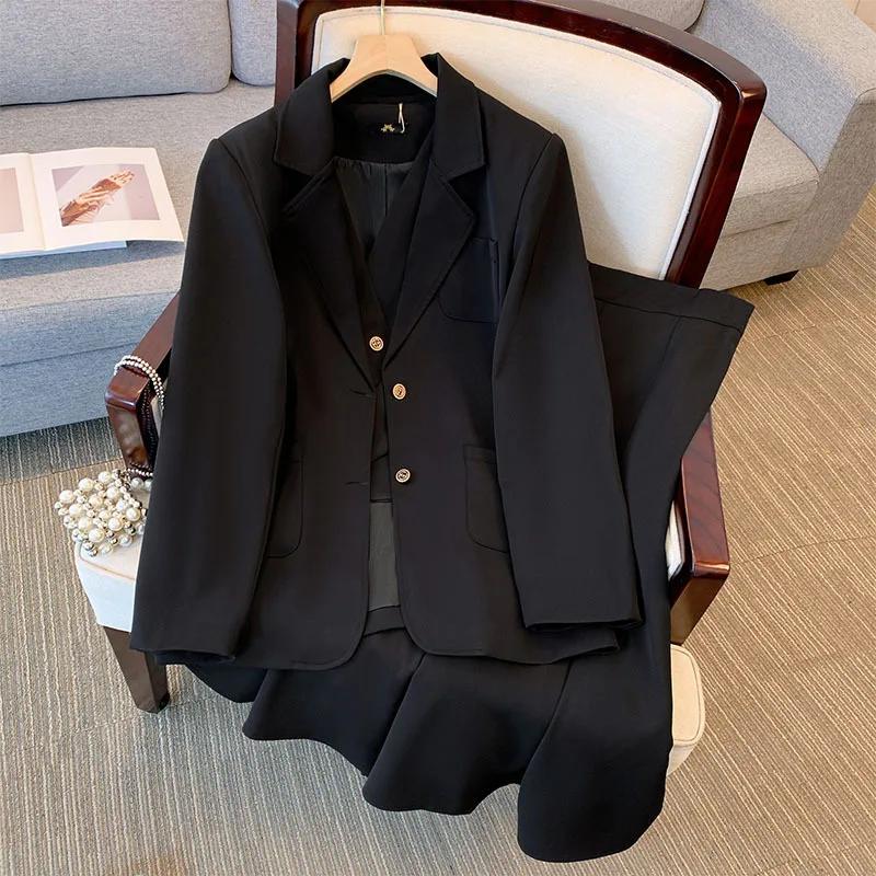 150Kg-Plus-Size-Women-s-Bust-160-Autumn-New-Suit-Coat-Vest-Half-Skirt ...