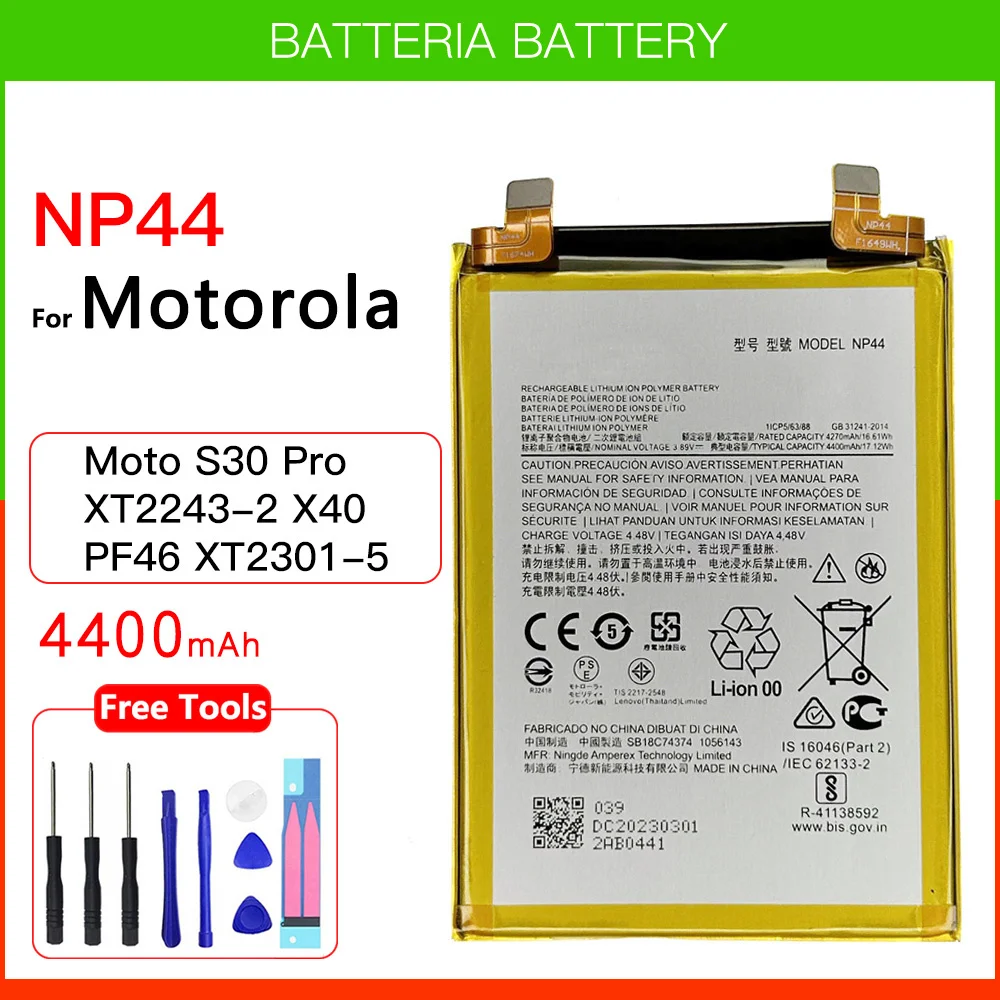 100% Original Genuine 4400mAh NP44 For MOTOROLA moto S30pro s30 Pro ...