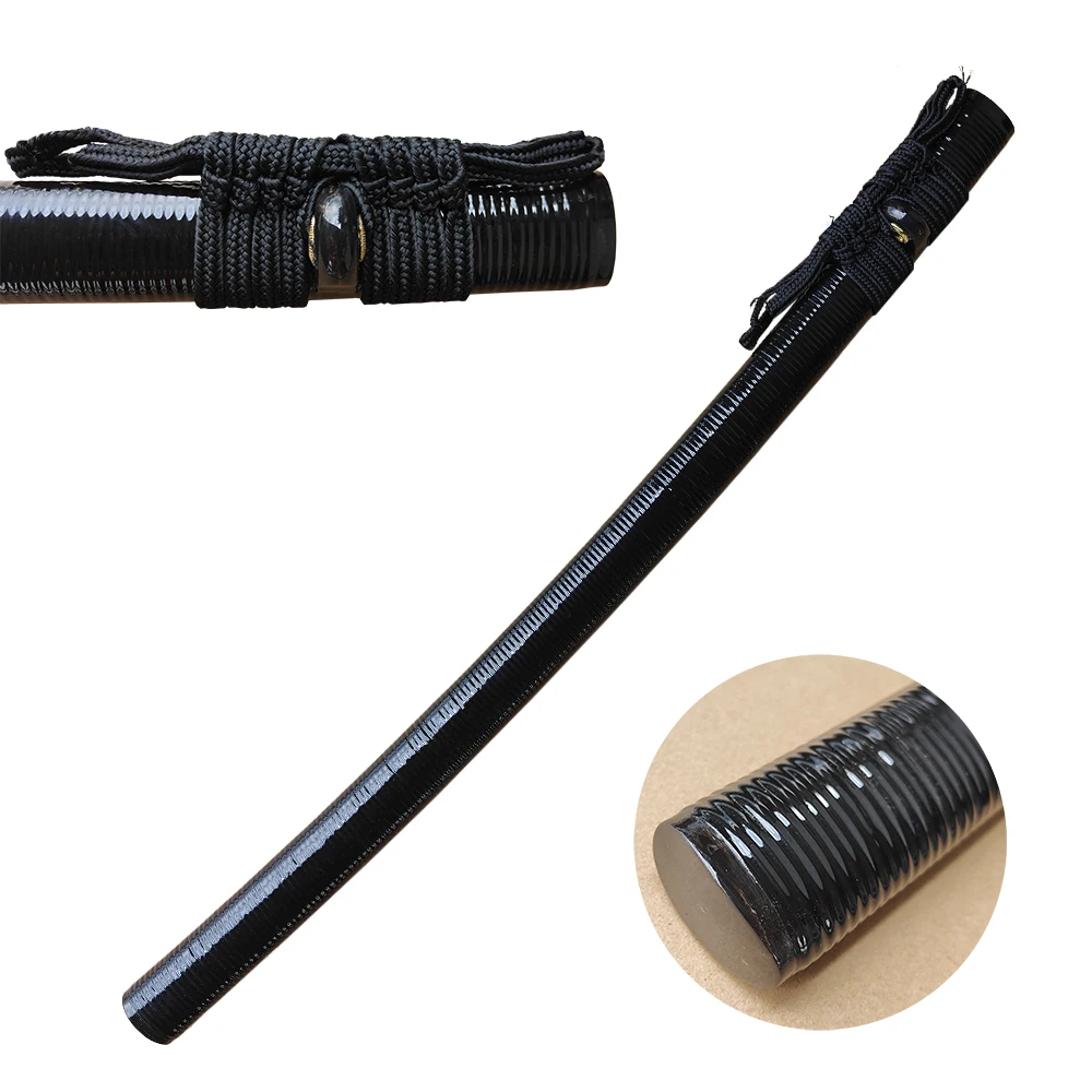 Japanese-Sword-Katana-Saya-Full-Wrapping-Real-Cane-Buffalo-Horn-Wooden ...