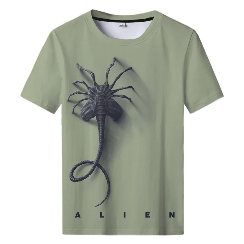 2024-Summer-New-Alien-Art-3D-Printed-T-shirt-Male-Female-Casual-Sports ...