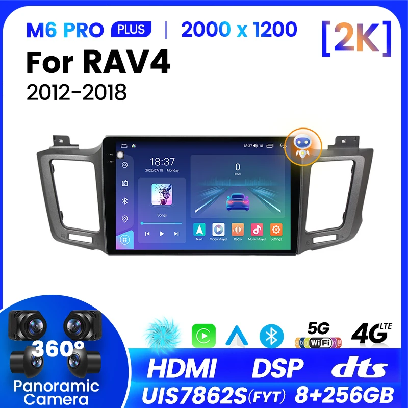 For-Toyota-RAV4-2013-2019-2Din-Head-Unit-Car-Radio-Touch-Screen-8G-256G ...