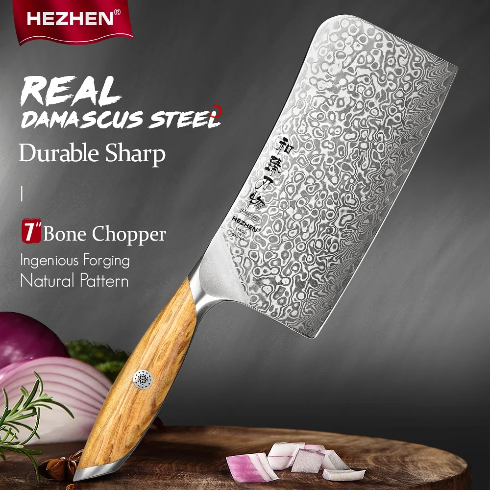 HEZHEN-Flagship-Series-67-Layers-Damascus-Steel-7-Inch-Bone-Chopper ...