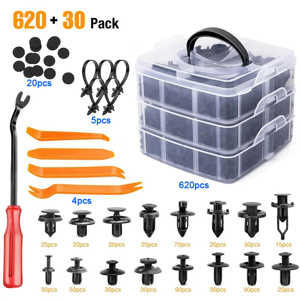 Car-Retainer-Clips-Auto-Body-Push-Fasteners-Plastic-Pin-Rivets ...