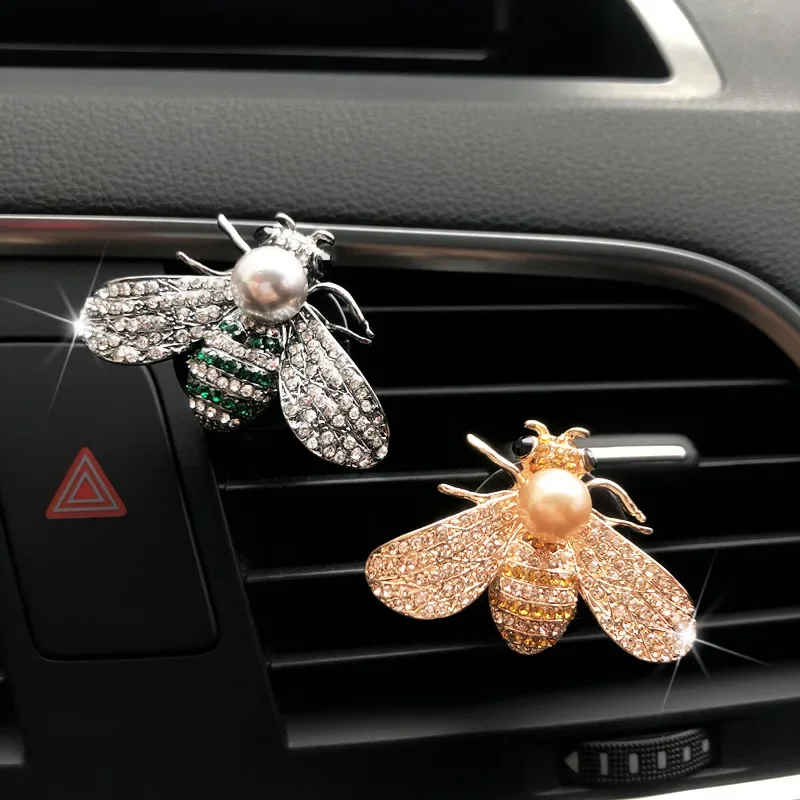 Crystal-Diamond-Bee-Car-Air-Freshener-Auto-Outlet-Perfume-Bees-Clip ...