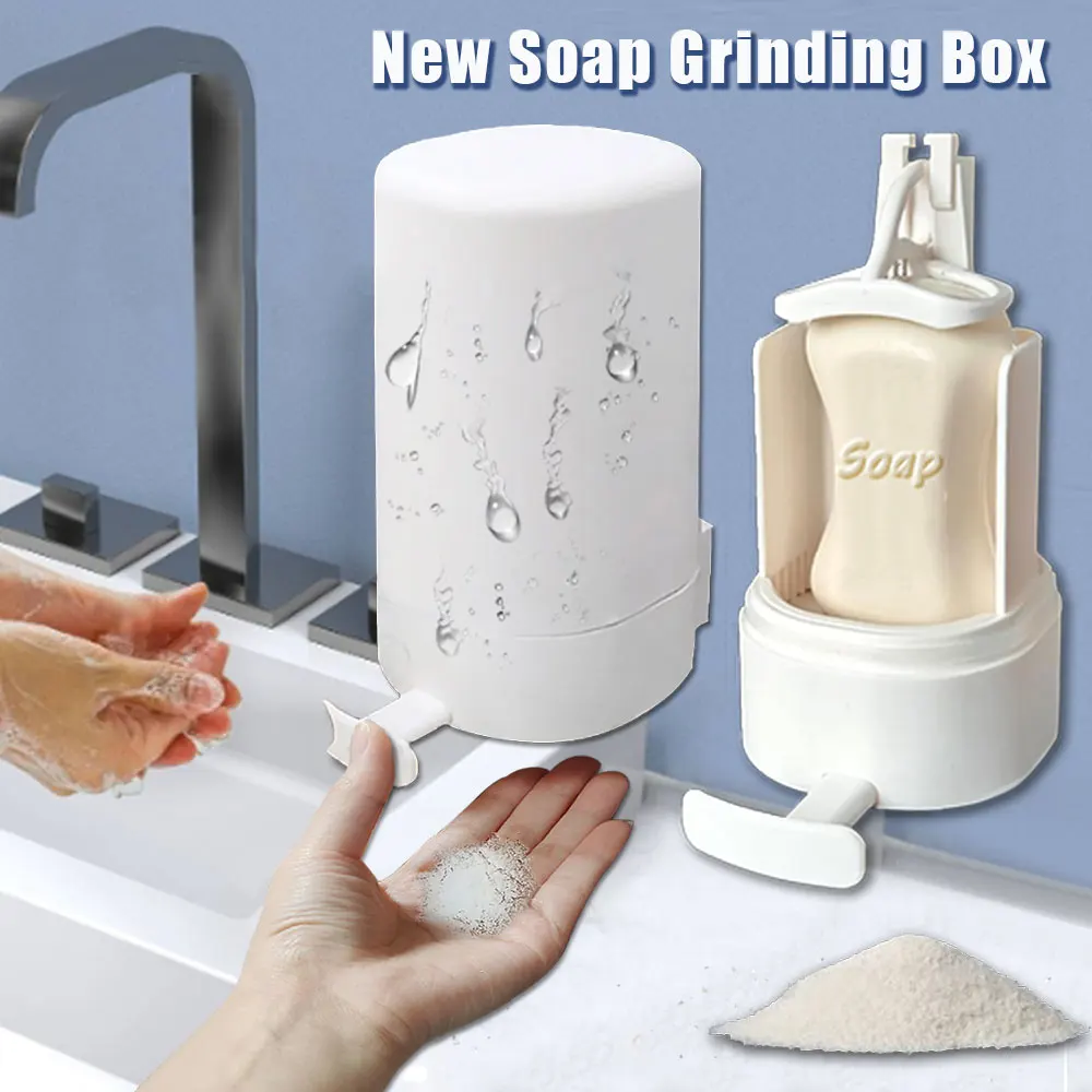 Portable-Soap-Dish-Holder-Wall-mounted-Soap-Powder-Grinder-Box ...