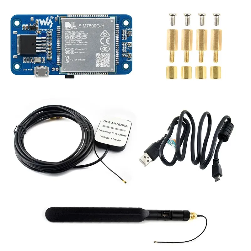 Raspberry Pi 4 Waveshare SIM7600G-H 4G HAT - LTE Cellular & GPS Add-on ...