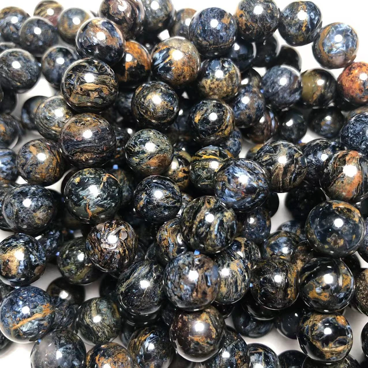 Meihan Free Shipping Natural Namibia Blue Pietersite Smooth Round ...