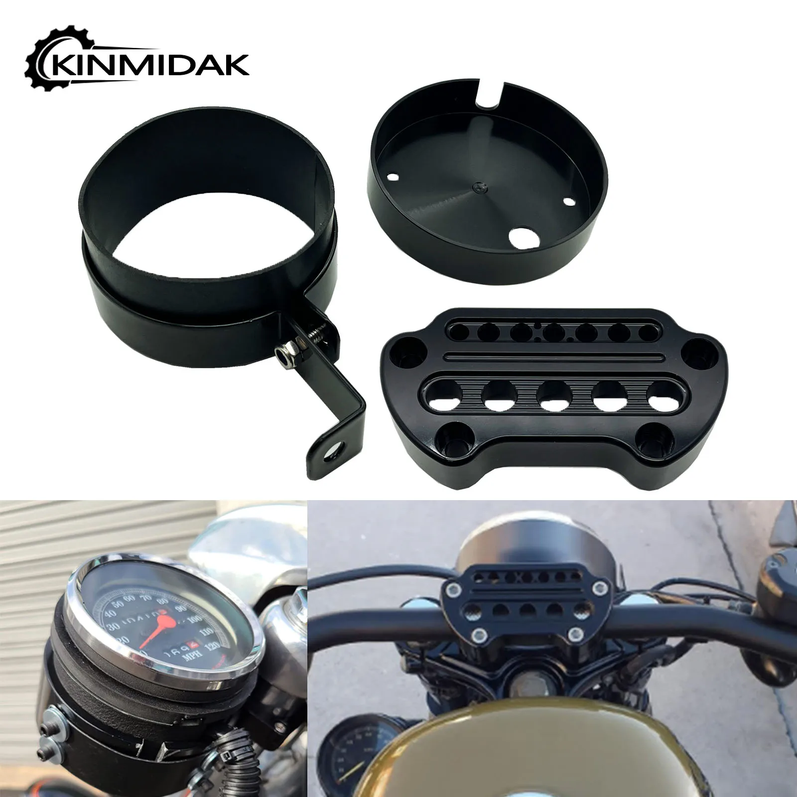 Motorcycle-Speedometer-Side-Mount-Relocation-Bracket-Ring-Indicator ...