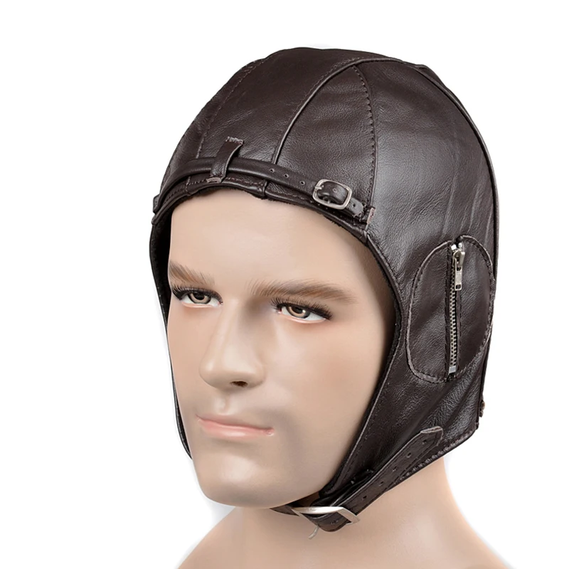 Autumn-Winter-Man-Genuine-Pure-Leather-Cowhide-Pilot-Flight-Caps-Male ...