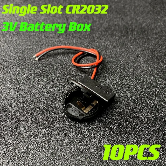10PCS CR2032 Button Coin Cell Battery Socket Holder Case Cover With ON-OFF Switch 3V 6V battery ...