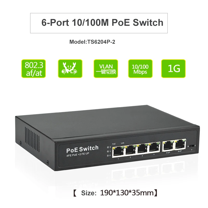 6-Port-Ethernet-NtworkSwitch-100Mbps-48v-802-3af-at-PoE-Switch-for-CCTV ...