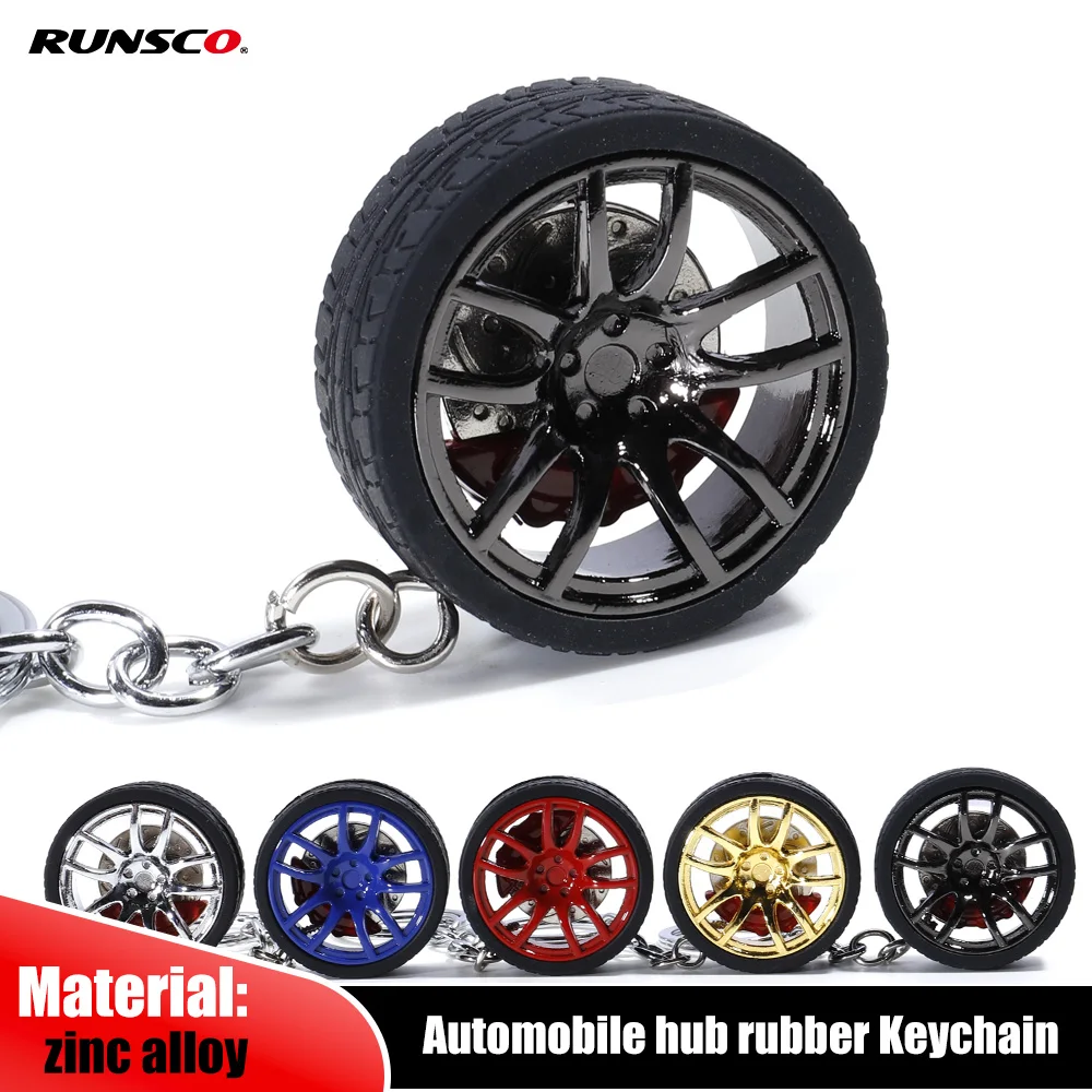 Car-Wheel-Hub-Rubber-Keychain-Nos-Turbo-Keychain-Key-Ring-Metal-with ...