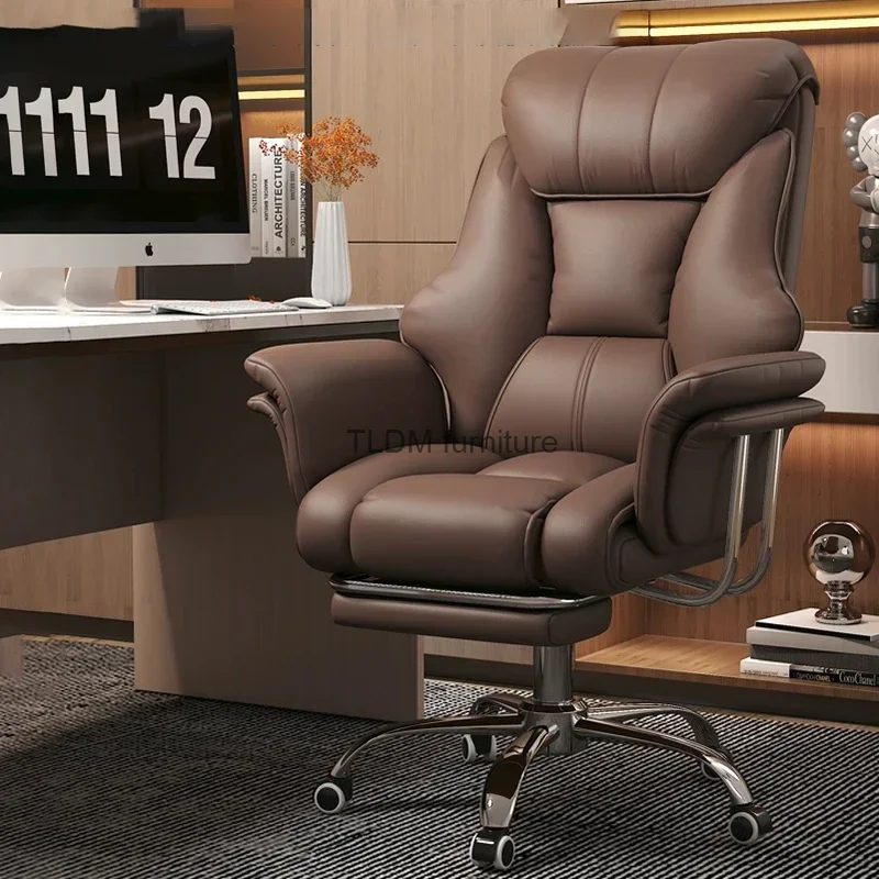 Leather-Computer-Chair-Chaise-Gaming-Recliner-Bedroom-Executive-Chair ...