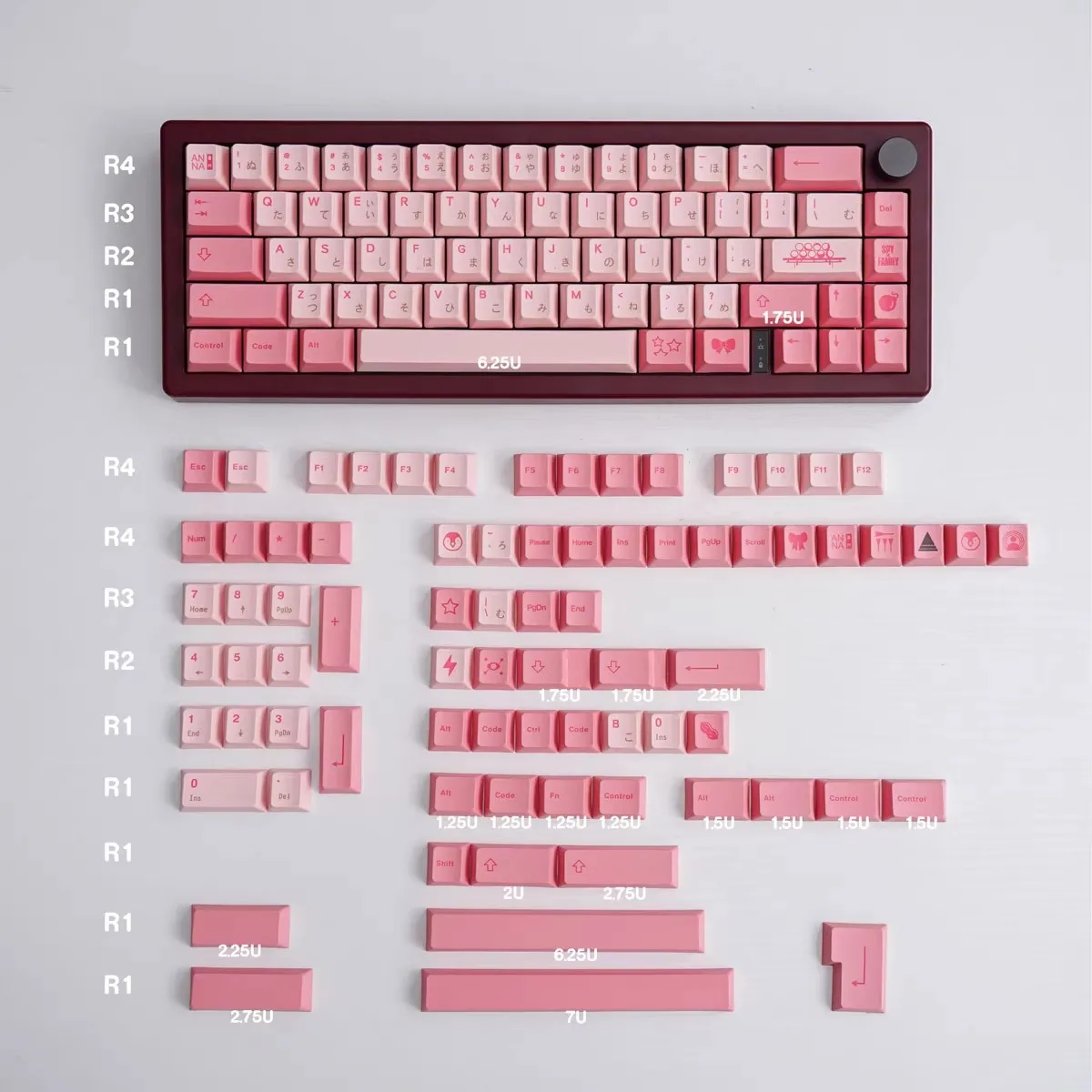 GMK Romantic powder Keycaps PBT Dye Subbed Japanese Key Caps Cherry ...
