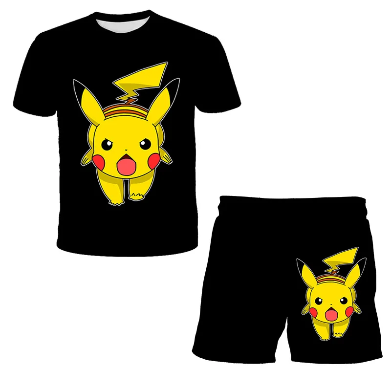 Pokemon-T-Shirt-2-Piece-Sets-Kids-Tracksuit-Boy-s-Oversized-Clothes-3D ...