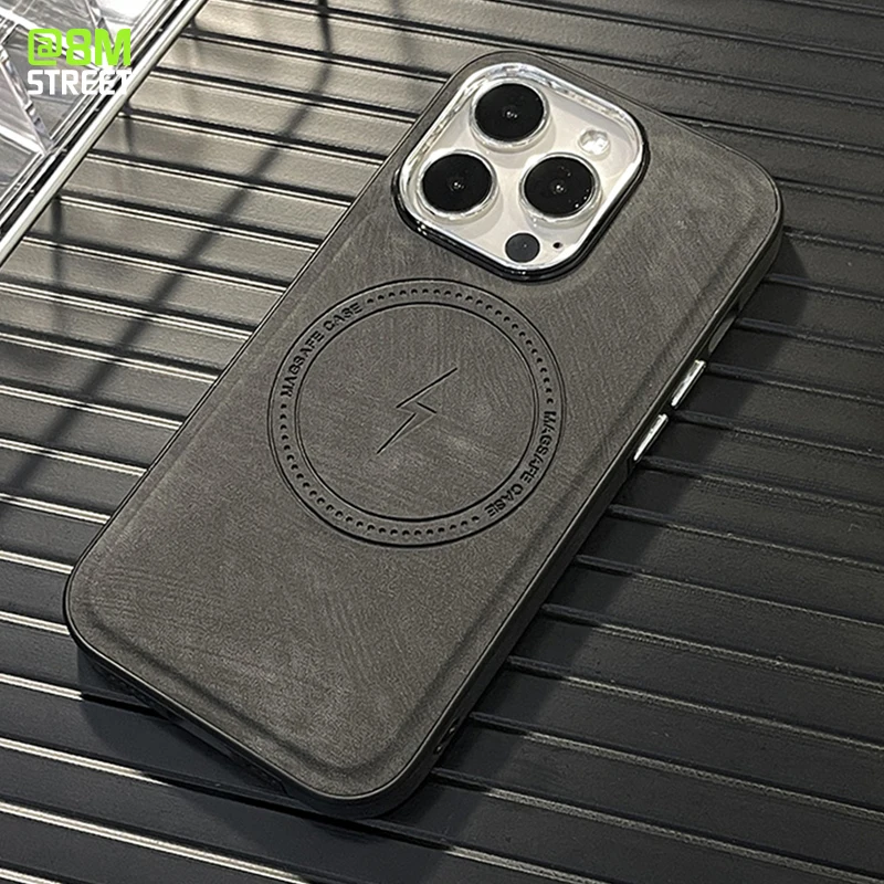 Magsafe Leather Phone Case For Iphone 11 12 13 14 Pro Max 7 8 14 Plus X ...