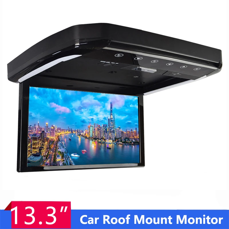 13.3 Inch Car Ceiling Monitor 1080p Portable Multimedia Video Players ...
