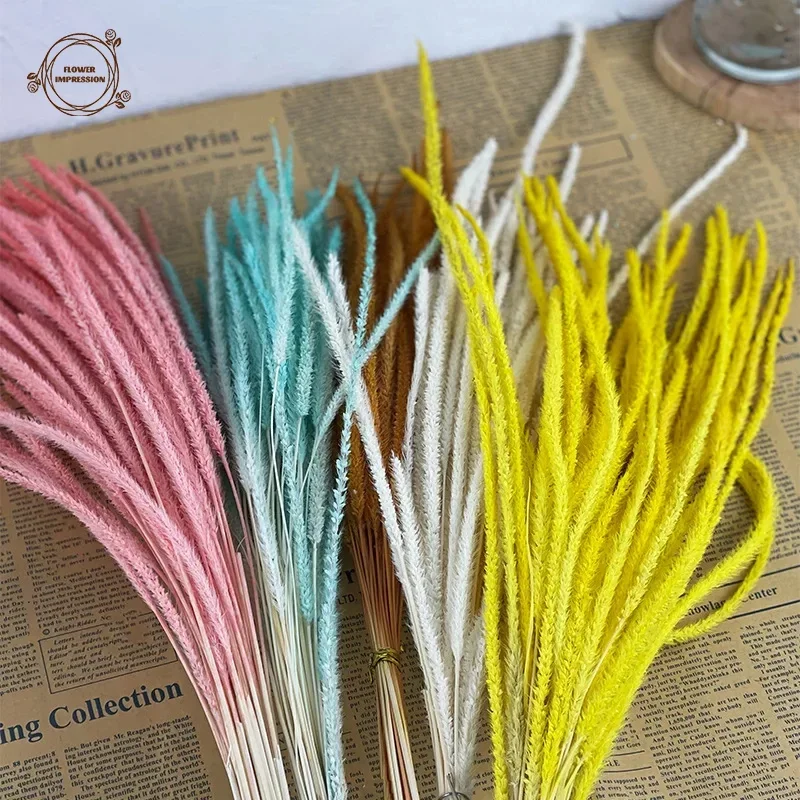 Natural-Goldenrod-Dried-Flowers-Kirin-Grass-Bouquet-Home-Hotel-Room ...