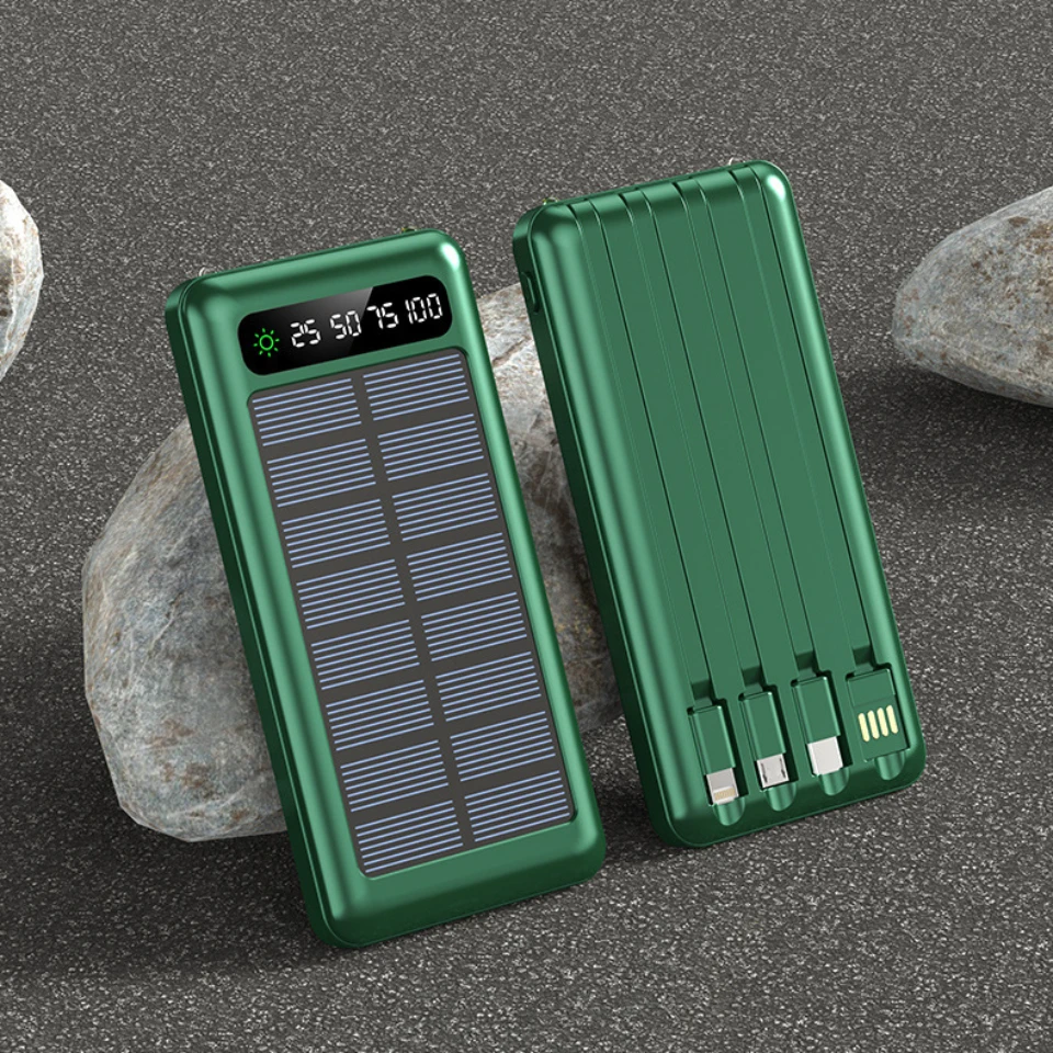 Power-bank-Solar-mobile-power-supply-Power-bank-with-built-in-cable ...