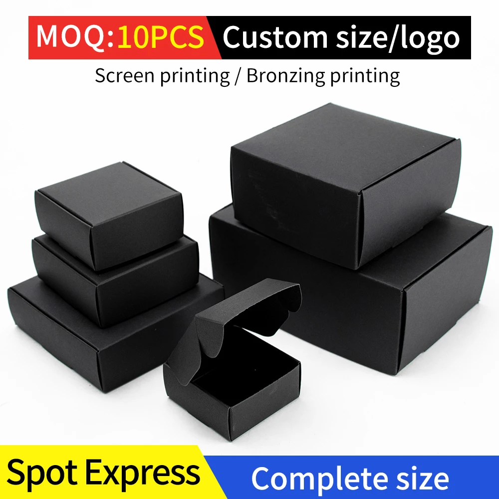 Black Shipping Boxes Logo | Custom Black Boxes Packing | Custom Box ...