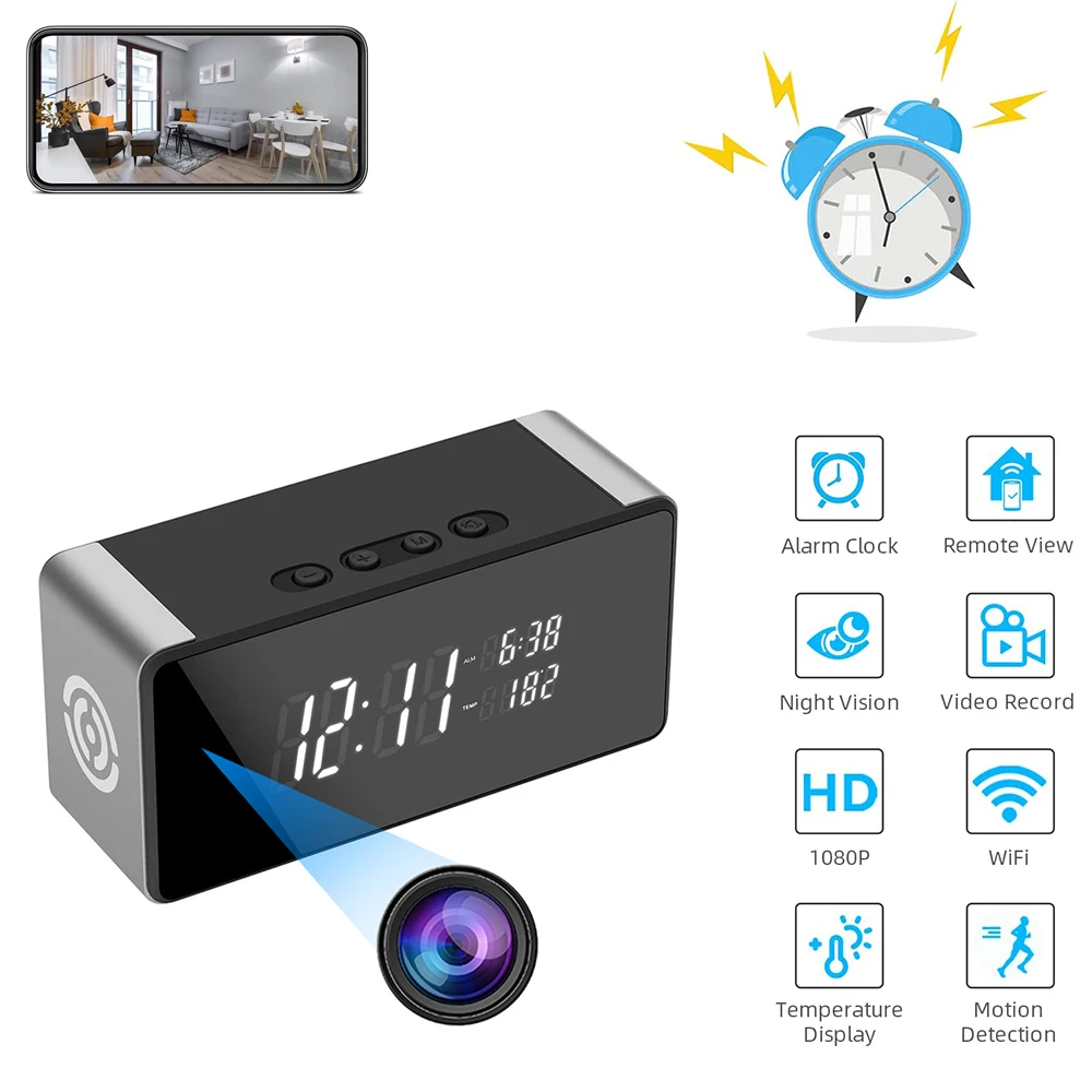 HD-1080P-Digital-Clock-Camera-With-Alarm-Clock-Indoors-Thermometer ...