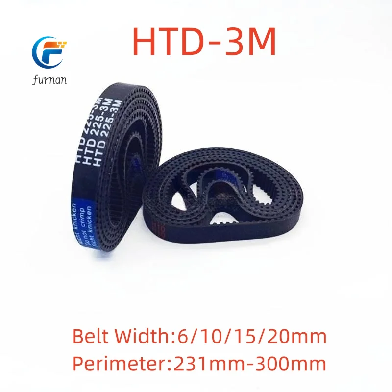 HTD-3M Rubber timing belt length 231/234/237/240/243/246-282/285/288/291/294/297/300mm suitable ...