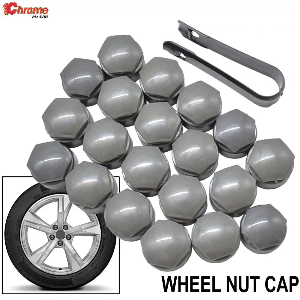20x-25mm-Grey-Wheel-Nut-Bolt-Cap-Full-Cover-w-Removal-Tool-For-Audi-A1 ...