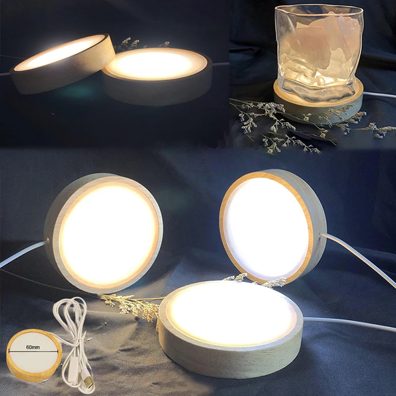 Base-de-luz-de-madera-recargable-con-Control-remoto-luz-LED-de-madera ...
