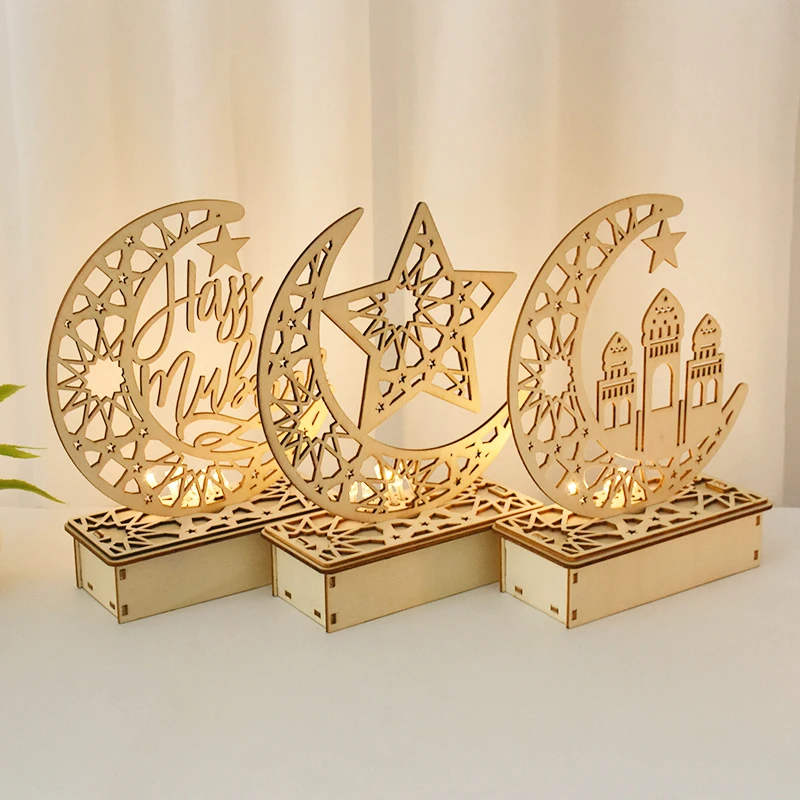 Ramadan Decoration For Home Moon Star LED Candle Lights Eid Mubarak ...