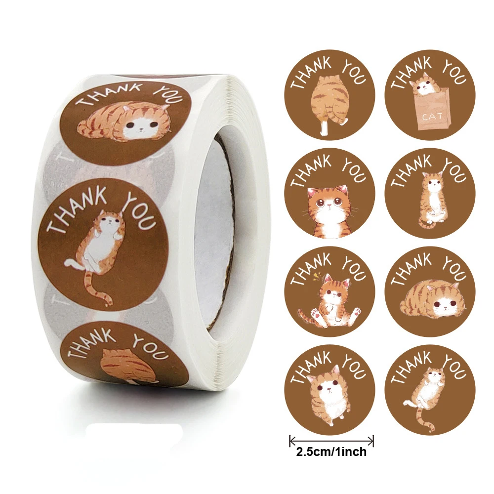 100-500pcs Cute Animal Thank You Stickers For Your Order Small Business ...
