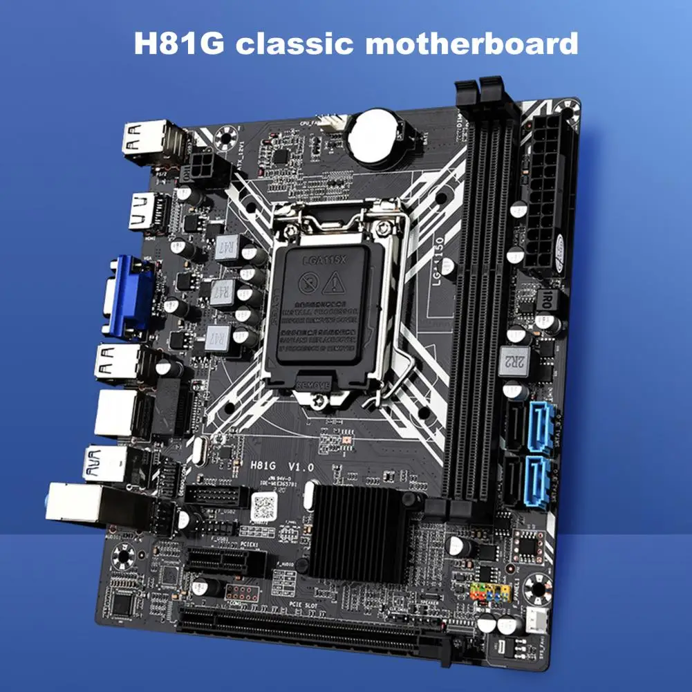 H81 Motherboard LGA1150 Support DDR3 RAM UP TO 16GB M-ATX USB2.0 SATA3 ...