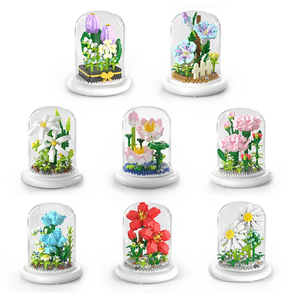 Eternal-Flower-Building-Blocks-Blue-Enchantress-Tulip-Jasmine-Potted ...