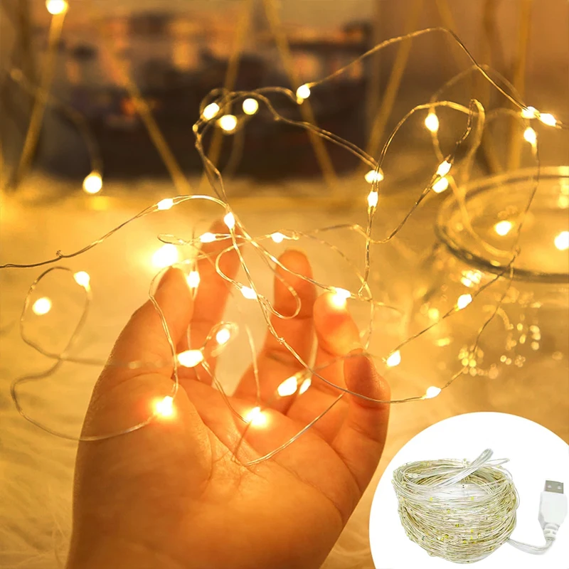 LED-Fairy-String-Lights-USB-Copper-Wire-Starry-String-Light-Strip-Lamp ...