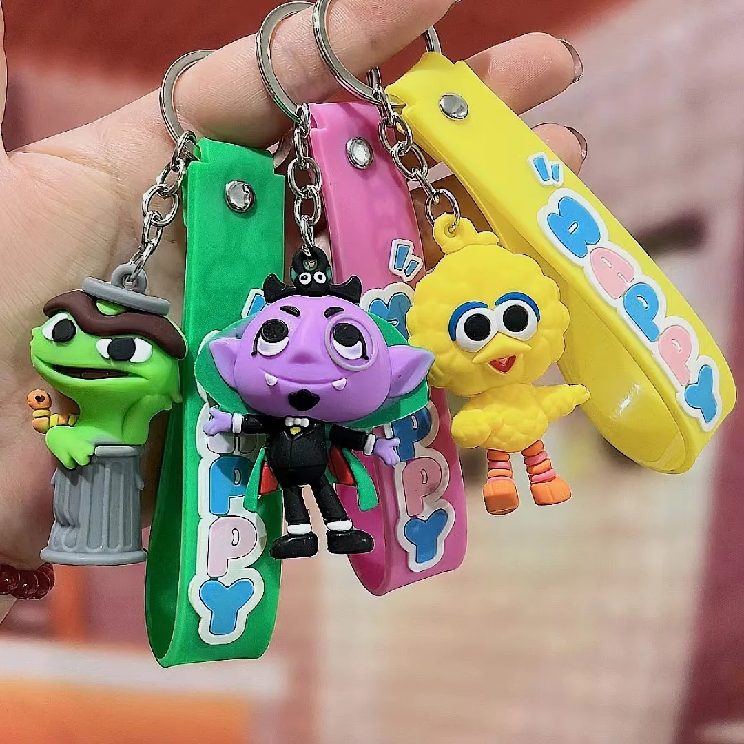 Disney-Sesame-Street-Keychain-Cartoon-Doll-Soft-Squishy-Key-Rings-Car ...