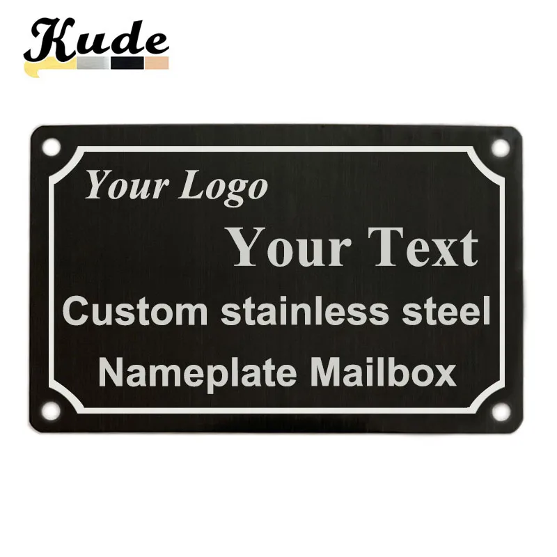 Custom-Stainless-Steel-Name-Tag-With-Hole-Nameplate-Mailbox ...