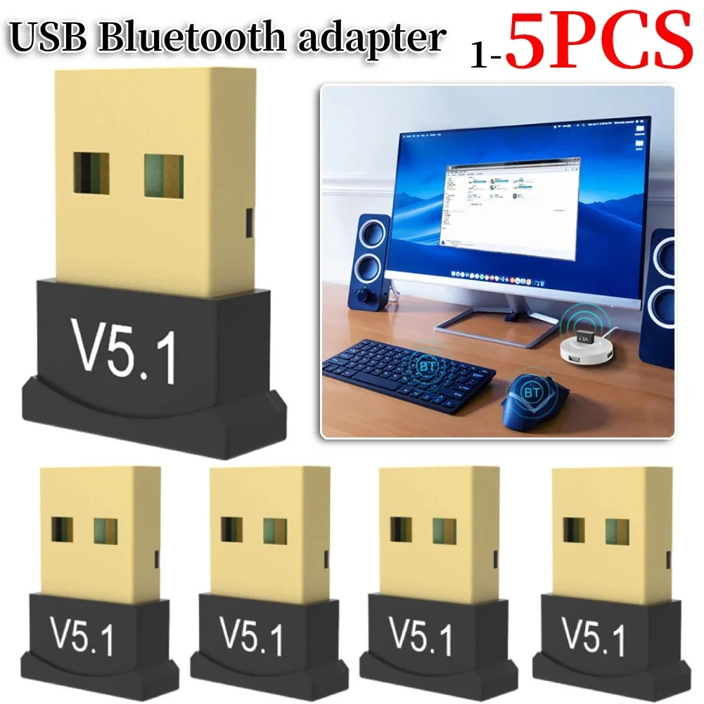 1-5PCS-USB-Bluetooth-5-1-Adapter-USB-Dongle-Wireless-Handsfree ...