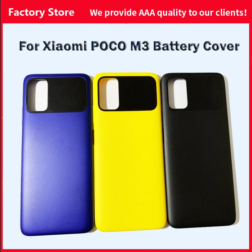 Original back cover For Xiaomi POCO M3 Back Battery Rear Housing Door ...