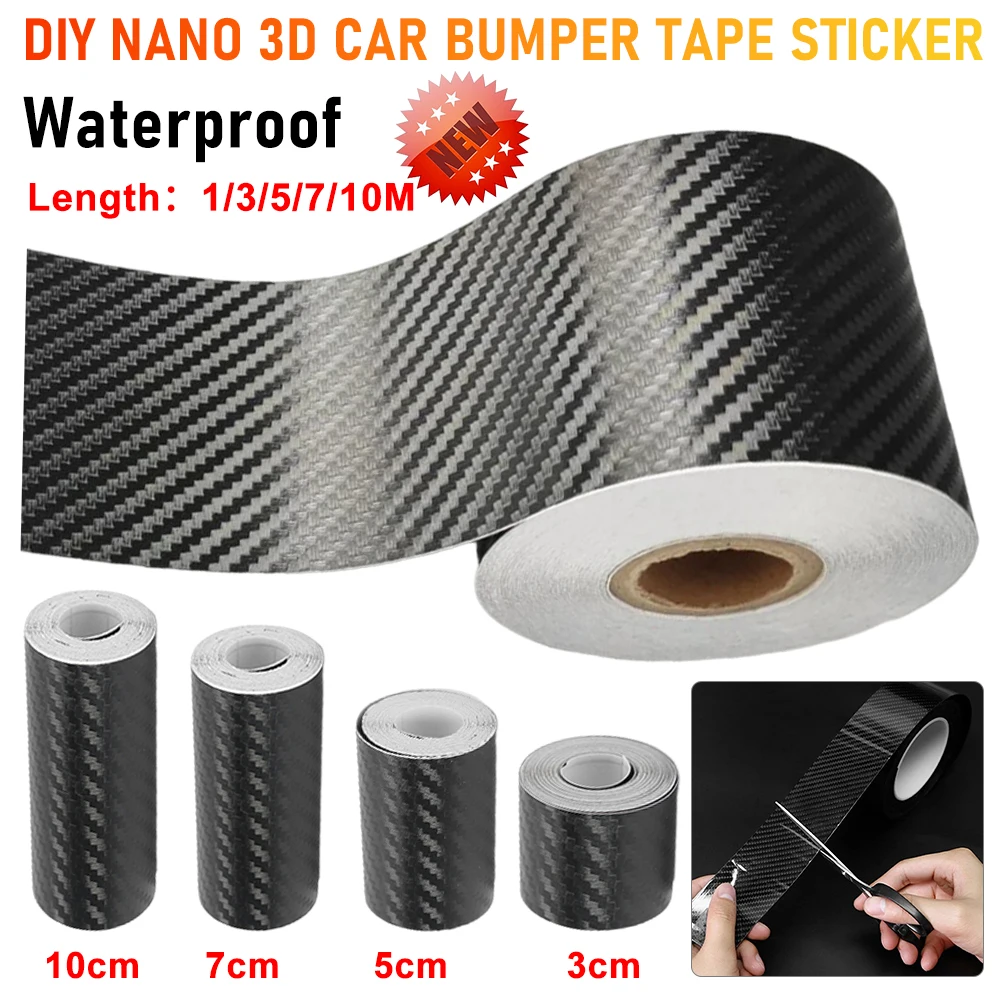 Carbon Fiber Tape Stickers on Car 3D Nano Black Car Door Edge Guards ...