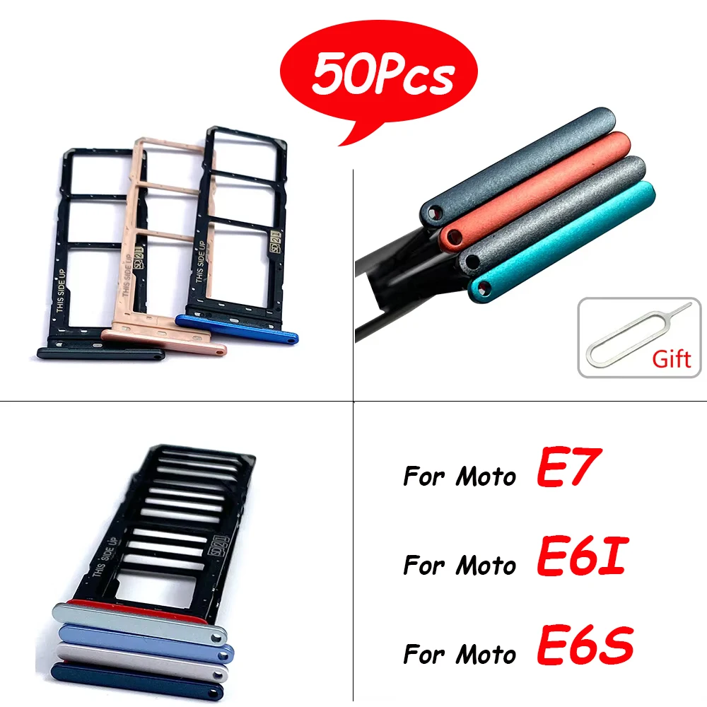 50Pcs，Sim Card Tray For Moto E7i Power E7 Plus E7 Power E6S E6I Dual ...