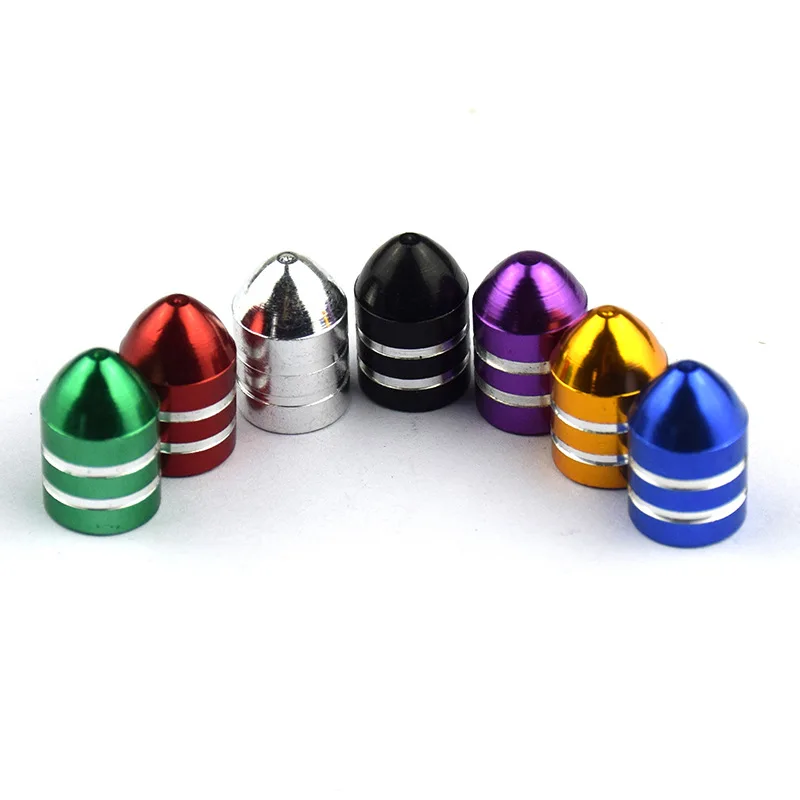 4-pcs-Colorful-bullet-car-wheel-tire-aluminum-alloy-valve-cap-Car-Tire ...