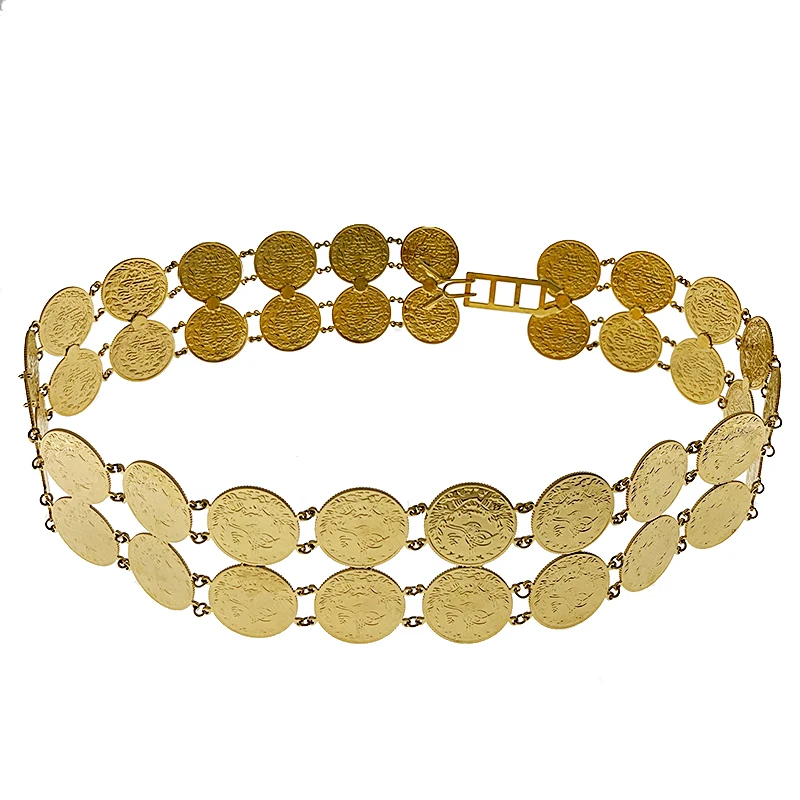 Ethnic Gold Color Body Chains for Women Turkish Coin Wasit Belts Oman ...