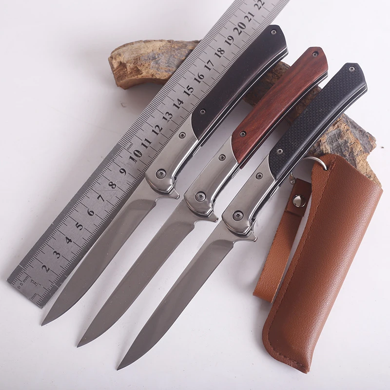 Outdoor folding knife with cover, pop-up portable high-hardness ...