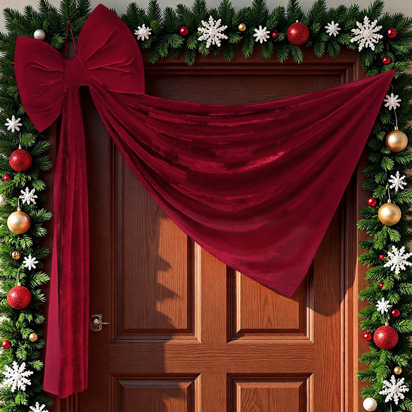 Lazos de terciopelo navideños, decoraciones con lazo para árbol de ...