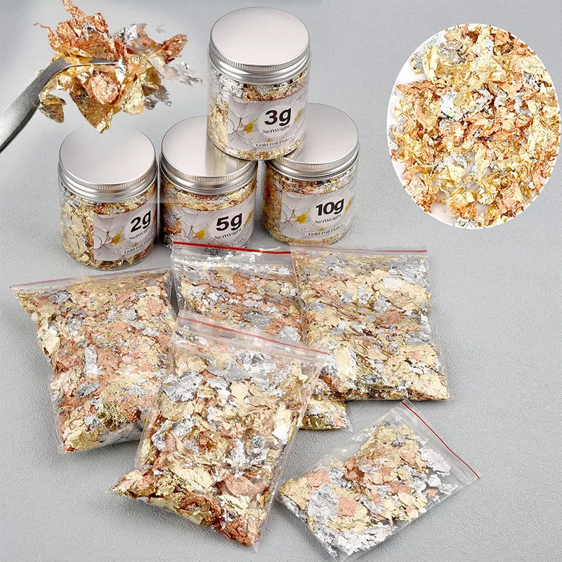 1-10g-Imitation-Gold-Sliver-Foil-Sequins-Glitters-Craft-Leaf-Flake ...