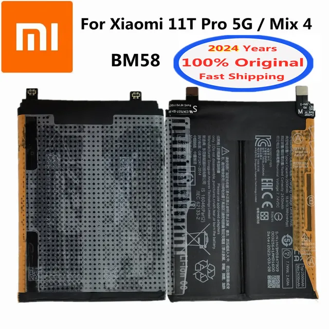 2024 Years Xiao mi Original Battery For Xiaomi 11T Pro 5G Mix 4 Mix4 BM58 Phone Battery 5000mAh ...